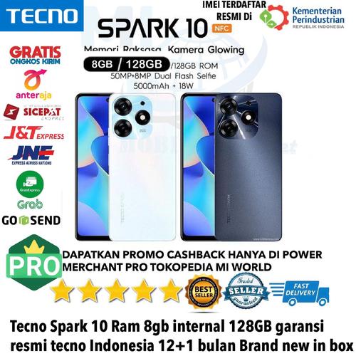 Jual Tecno Spark 10 NFC 8gb/128gb 8/128 Hp Android NFC murah baru resmi - Biru - Jakarta Selatan ...