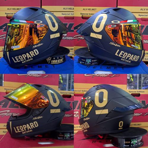 Jual HELM FULL FACE ALV GENESIS SOLID BLACK DOFF PAKET GANTENG LEOPARD ...