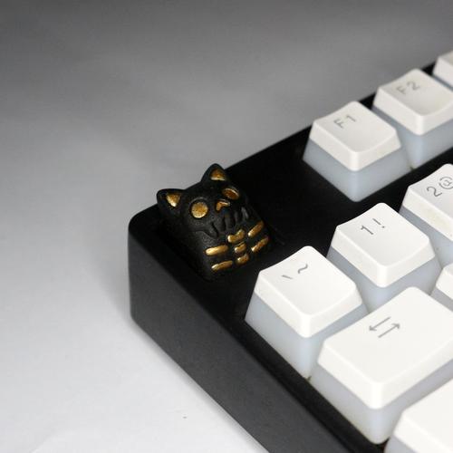 Promo Spooky Cat Black Gold Keycaps/Mechanical Keycaps/Resin Keycaps ...