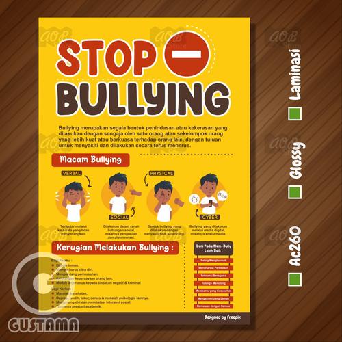 Jual Poster stop bullying oranye, poster stop perundungan laminasi A3 - Kab. Sukoharjo - Gustama ...