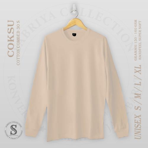 Jual Kaos Polos Coksu Lengan Panjang Rib Pria/Wanita Caatton Combet 30s ...