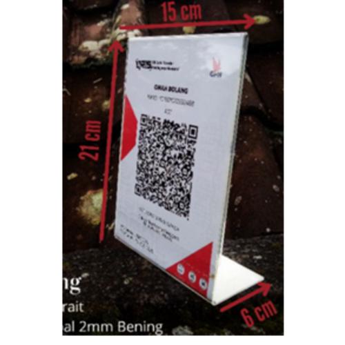 Jual Standing acrylic QRis / stand barcode akrilik - Kota Bekasi ...