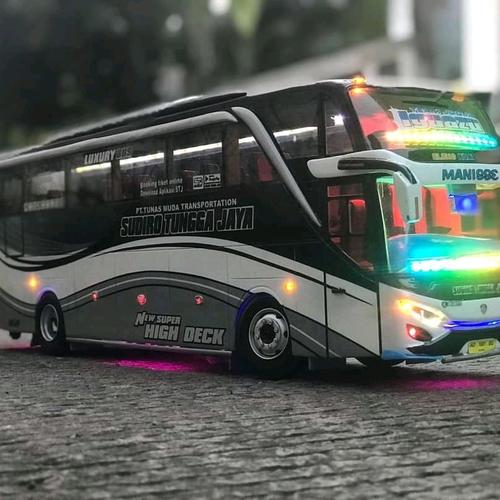 Jual Miniatur bus rc kayu Sudiro tunggal jaya DRAKA plus lampu 3 mode ...
