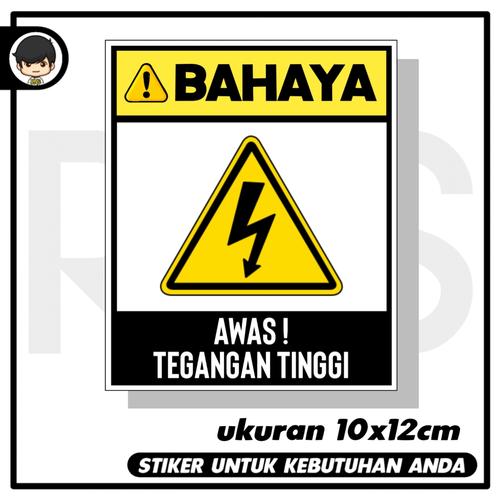Jual stiker panel PLN awas bahaya tegangan tinggi sticker rambu - Kota ...