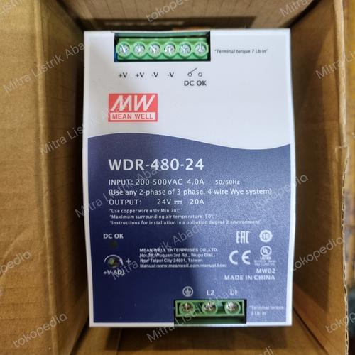 Jual POWER SUPPLY MEAN WELL WDR-480-24 20A 24V - Jakarta Pusat - Mitra ...