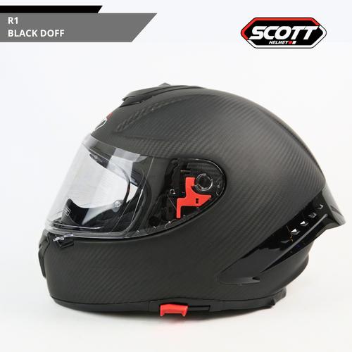 Jual Helm SCOTT R1 / Black Doff / Helm Full Face Dewasa / Helm SNI ...