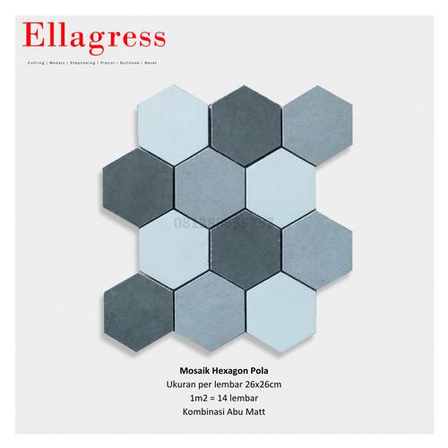 Jual Ellagress Mosaik Hexagon Pola Keramik Lantai Dinding Backsplash ...