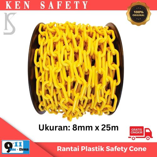 Jual Rantai Plastik PVC Rantai Safety Cone Ukuran 8mm x 25 m Panjang ...