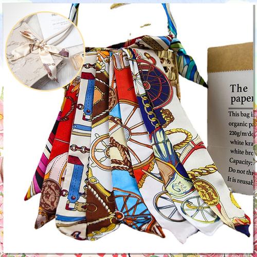 Jual Syal sutra tas wanita ikat kepala dekoratif pita busur - S03~Syal ...