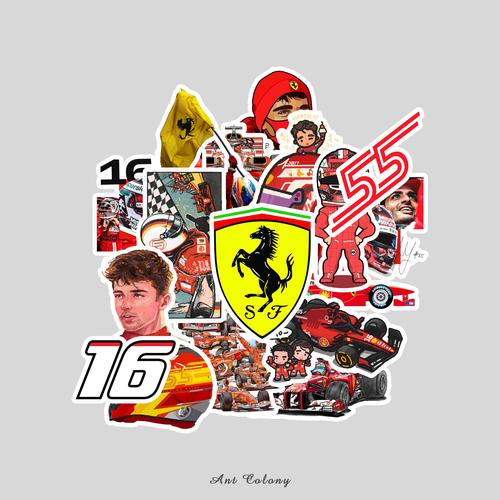 Jual Stiker Formula 1 F1 Sticker Vinyl Doff Laminasi | Sticker Ferrari ...