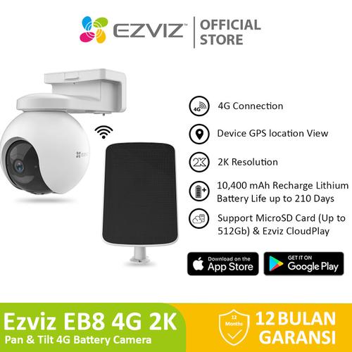 Jual Ezviz EB8 4G 2K Smart Home IP Camera Outdoor Cctv+Solar Panel ...