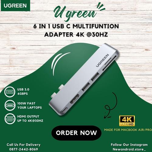 Jual UGREEN 6 in 1 USB C Multifunction HDMI Adapter 4K For Macbook ...