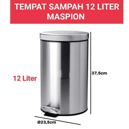 Jual TEMPAT SAMPAH INJAK 12 LITER /TEMPAT SAMPAH STAINLESS/PEDAL BIN 12 ...