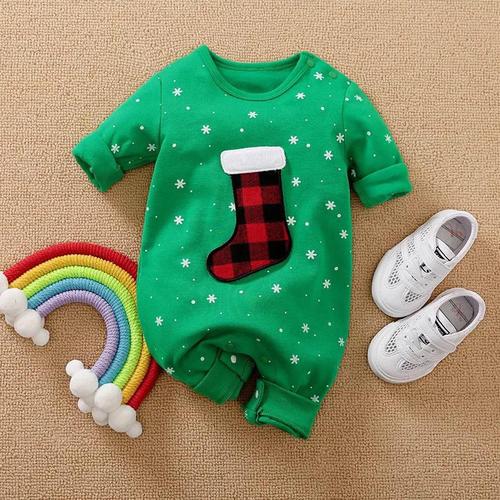 Promo Jumper bayi 0-2 tahun motif natal hijau baju anak lengan panjang ...