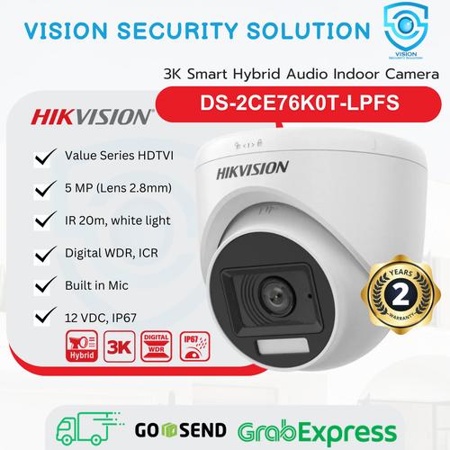Jual Kamera CCTV Turbo HD Hikvision Indoor 5MP DS-2CE76K0T-LPFS Audio - Kab. Tangerang - Vision ...