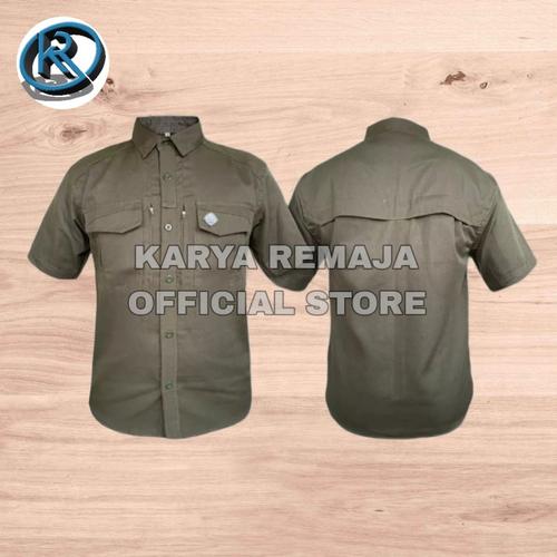 Jual Kemeja Premium KATUN TWILL Hijau army M-TAC kemeja Pendek Tactical ...