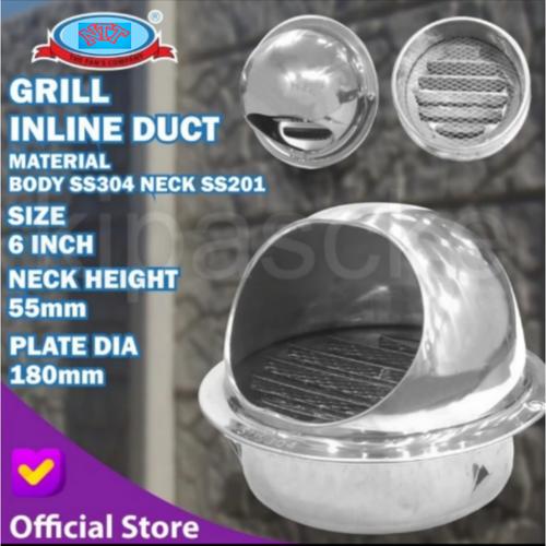 Jual Penutup Cooker Hood Exhaust Tutup Cerobong Asap 6" Inch Stainless ...