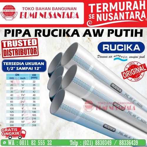 Jual PIPA RUCIKA PUTIH AW SEMUA UKURAN PIPA PERALON RUCIKA KELAS AW ALLSIZE - 4" - Kab. Bekasi ...