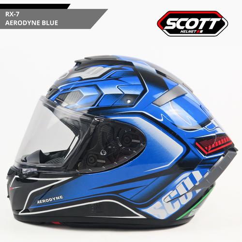 Jual Helm SCOTT RX-7 / Aerodyne Blue / Helm Full Face Dewasa / Helm SNI ...