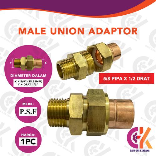 Jual Male Union 5/8" C x 1/2" M // PSF Adaptor Tembaga - Jakarta Barat ...