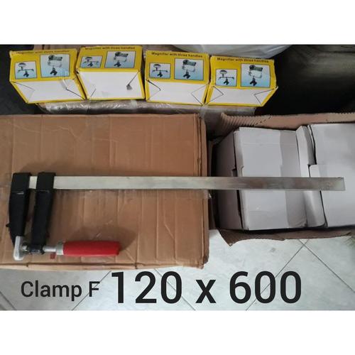 Jual Clamp F 600 x 120mm catok kayu 60cm model lama gagang kayu merah ...