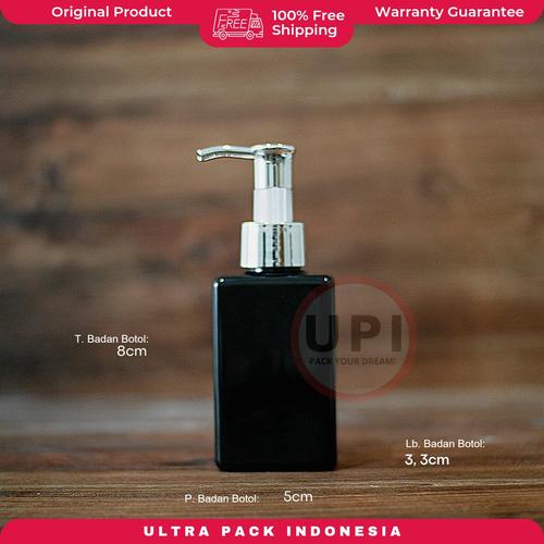 Jual BOTOL PET BOKO KOTAK 100ML HITAM & LOTION PUMP CLIP LOCK ALUMINIUM - Silver - Kota ...