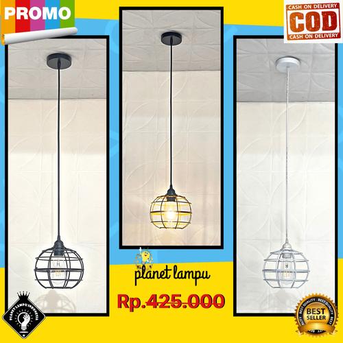 Jual Lampu Gantung Hias Hitam Putih Gold Kap Plafon Bulat Tunggal ...