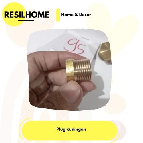 Jual plug kuning 1/2 inch drat luar penutup pipa sambungan drop drat ...