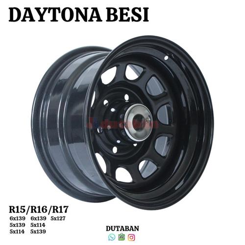 Jual Velg Daytona R16 16x8" 6x139 ET 0 Besi Black Strada Triton Hilux ...