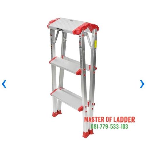 Jual Ef Tangga Lipat 3 Step Krisbow Alumunium Pijakan Lebar - Merah ...
