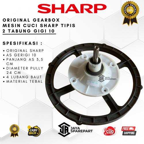 Jual Original Gearbox Mesin Cuci SHARP Tipis 2 Tabung Gigi 10 SHARP 6-7 ...