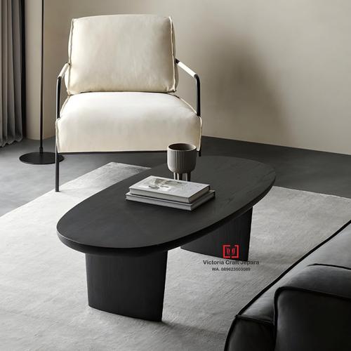 Jual Meja Tamu Minimalis Oval / Coffe Table Oval Design - Hitam - Kab ...