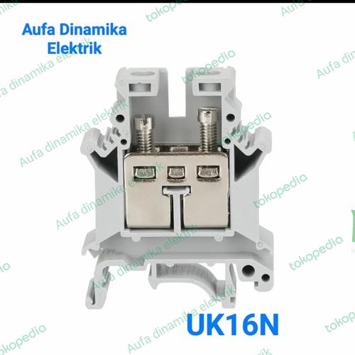 Jual UK16N Terminal Block Din Rail UK16N Terminal Block Gray - Kab ...