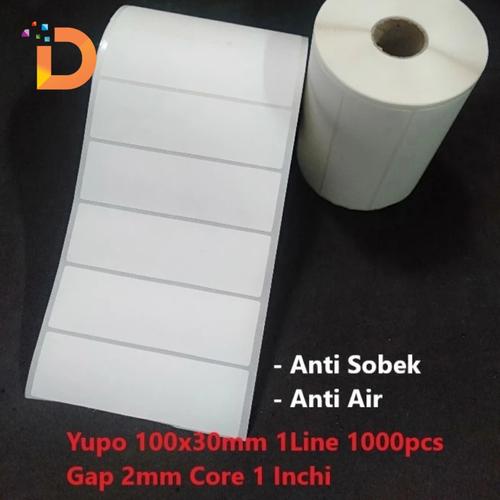 Jual Label Sticker Barcode YUPO 100 X 30 MM Core 1 Inch 1 Line 1000 pcs 2mm - Jakarta Selatan ...