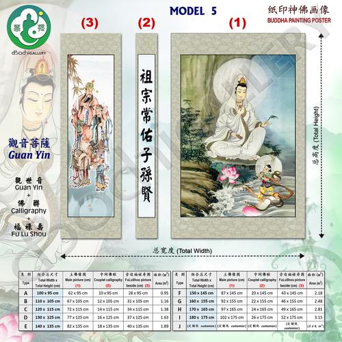 Jual Lukisan dinding / dekorasi cina/ poster dewa/ altar buddha - Kwan ...