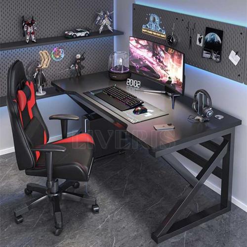 Promo Meja Komputer Gaming Kerja Setup PC Desk Stable Frame with Cable ...