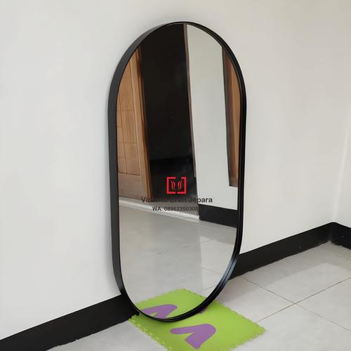 Jual Cermin dinding oval frame besi 50 x 90 cm - hitam - Kab. Jepara ...