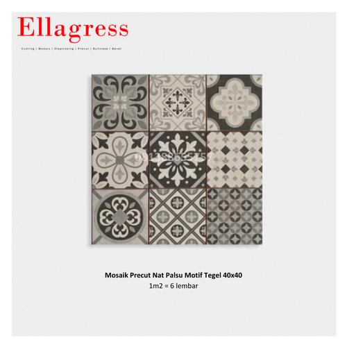 Jual Mosaik Precut Nat Palsu Ellagress Tegel Keramik lantai dinding ...