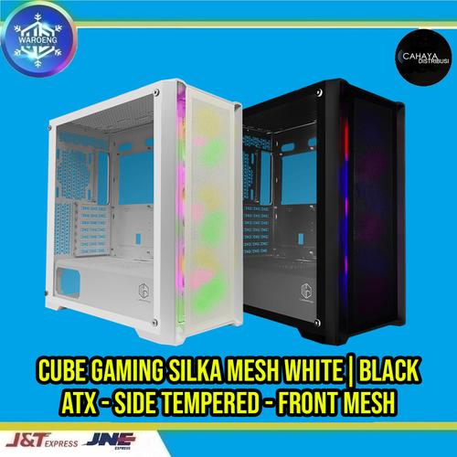 Jual CUBE GAMING SILKA MESH WHITE|BLACK - ATX - SIDE TEMPERED - FRONT MESH - Putih - Kab ...