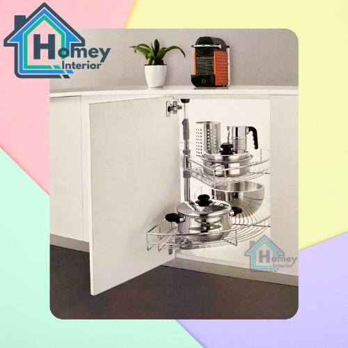 Jual VITCO Kitchen cabinet basket 180 degree corner rack / rak sudut ...