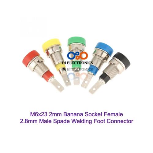 Jual M6x23 2mm Banana Socket Female Welding Foot Spade Plug Connector 2 ...