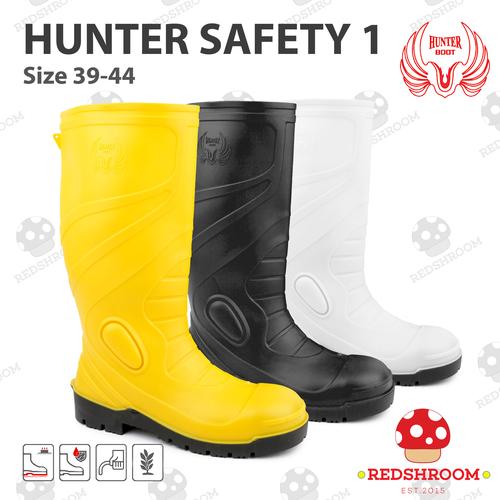 Jual Sepatu Boot Tinggi Hunter Safety 1 Hitam Kuning Putih Toe Cap Besi ...