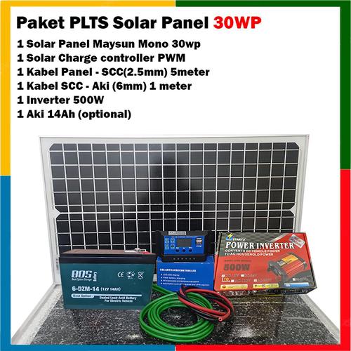 Jual Paket Komplit PLTS Solar Panel 30WP + Aki - Jakarta Utara - Mari ...