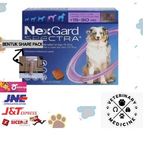 Jual Obat Kutu dan Cacing Anjing NEXGARD SPECTR4 Ukuran Large REPACK ...