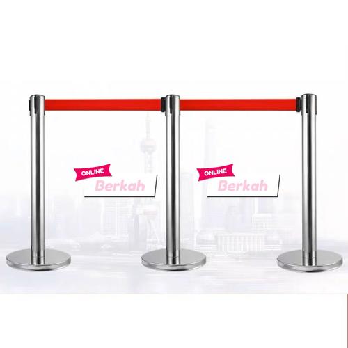 Jual Tiang antrian Stainless / Hitam Tiang pembatas antrian pita 2 mtr ...