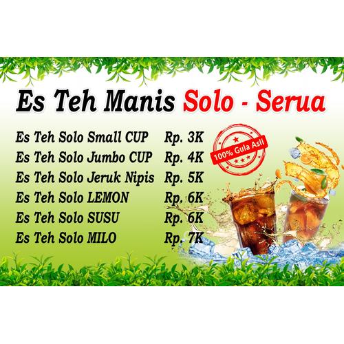 Jual STIKER VINYL MENU ES TEH - Hijau, A5 15x20cm - Kota Tangerang ...