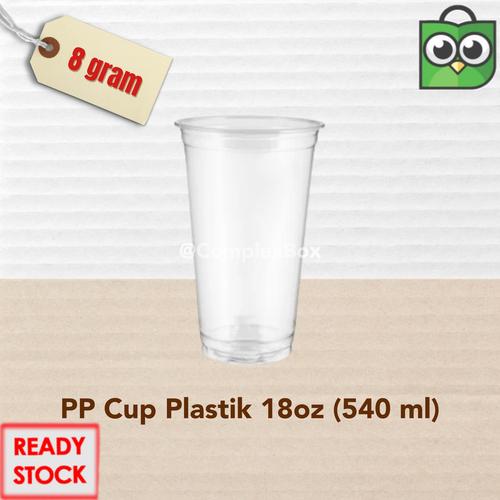 Jual Plastik Cup PP 18 Oz (540ml) Gelas Teh Boba Minuman 8 Gram 18Oz 8Gram - Kab. Tangerang ...