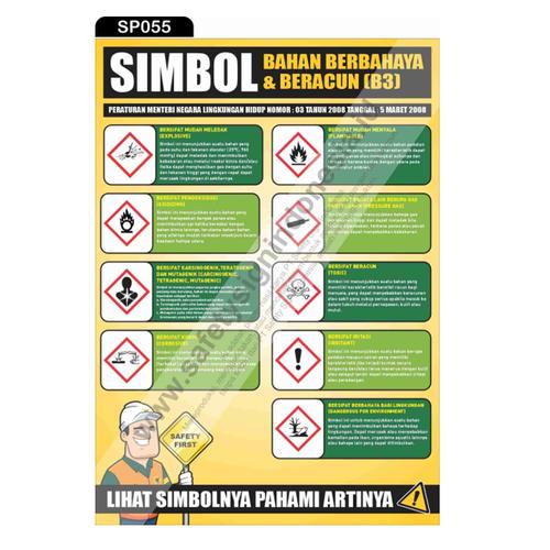 Jual SP055 Poster K3 Safety A2 - Simbol Tanda Bahan Kimia + Plat ...