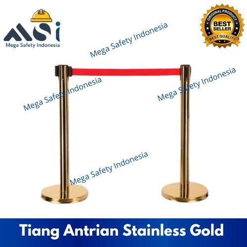 Promo Tiang Antrian Gold Stainless Queue Line + Pita - Pita 2M, Hitam ...