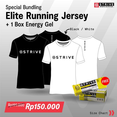 Promo Strive - Elite Running Jersey Black / White - Free Strive Gel - Putih, L - Kota Bekasi ...